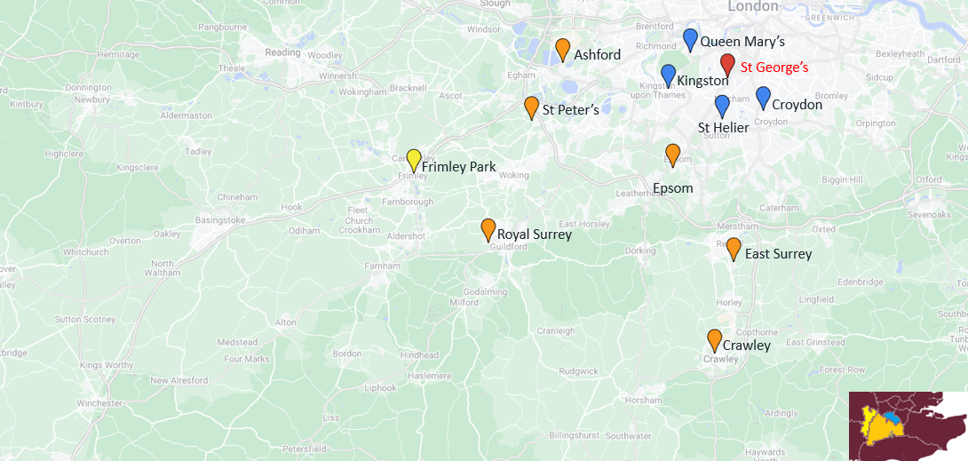 Our geography - South West London and Surrey Neurosciences Network